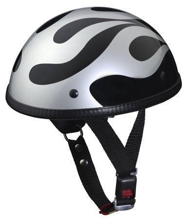 HLD NH201 Chopper Custom Moto přilba flame Silver stříbrné plameny ...