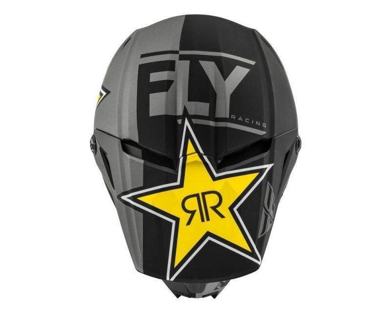 FLY RACING KINETIC ROCKSTAR 2021 šedá černá žlutá motokrosová přilba ...