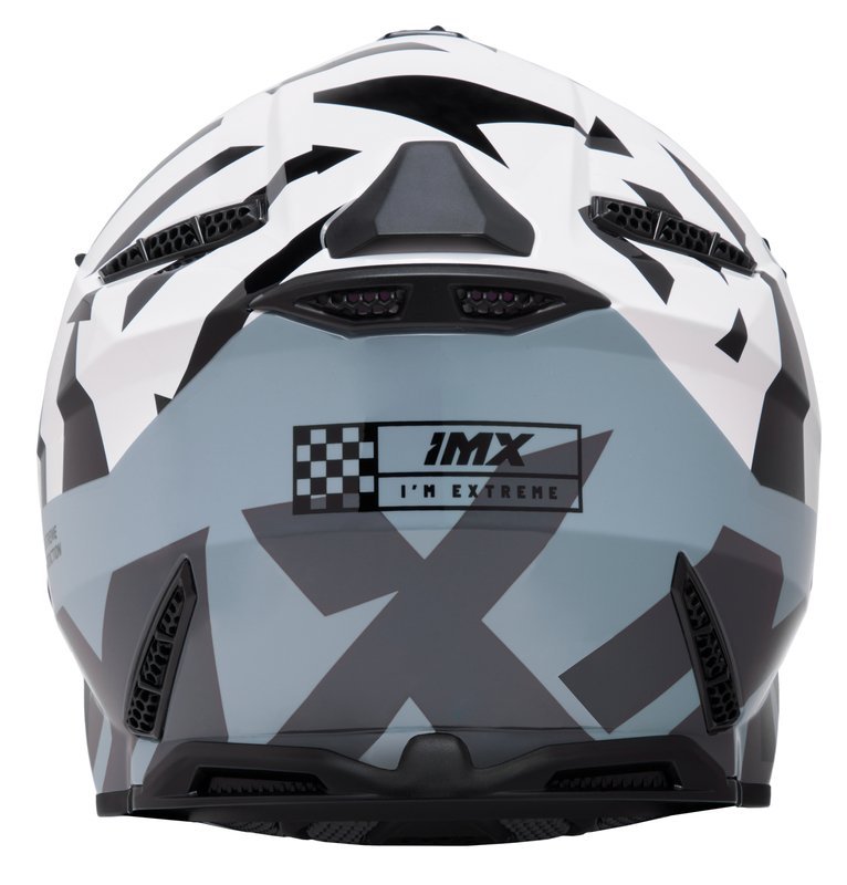 IMX FMX-02 BLACK/WHITE/GREY/METALLIC GREY GLOSS GRAPHIC helma | Moto ...