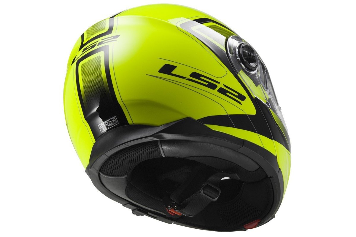 LS2 FF325 STROBE, black gloss - černá lesklá výklopná přiba na motorku ...