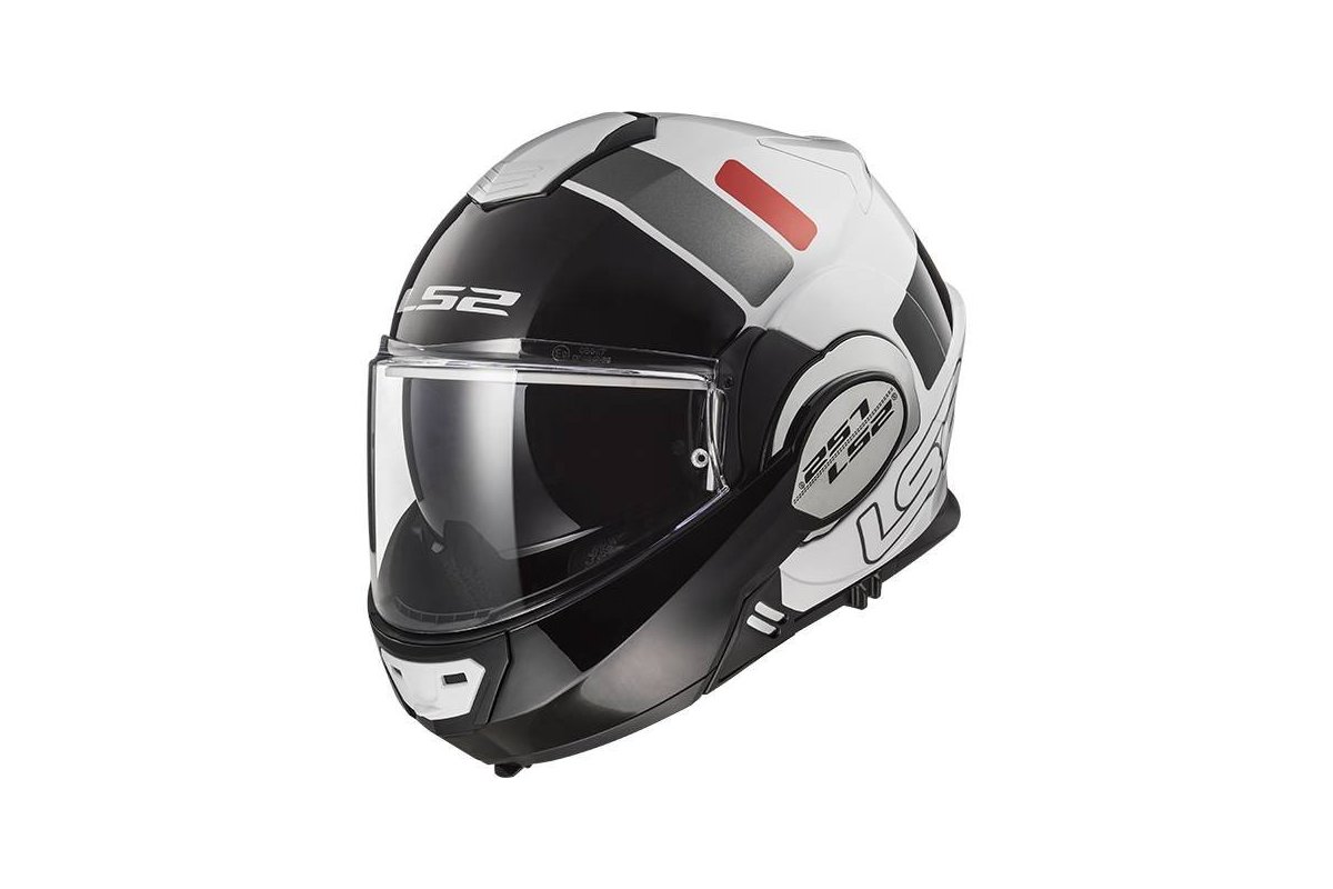 LS2 FF399 VALIANT PROX WHITE RED bílá černá červená překlápěcí helma na ...