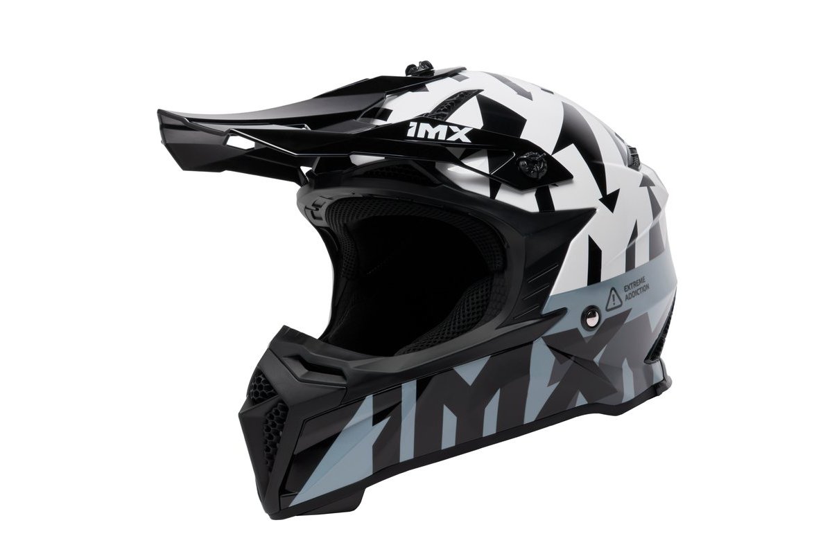 IMX FMX-02 BLACK/WHITE/GREY/METALLIC GREY GLOSS GRAPHIC helma | Moto ...